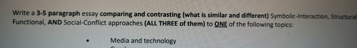 Write a 3-5 ﻿paragraph essay comparing and | Chegg.com