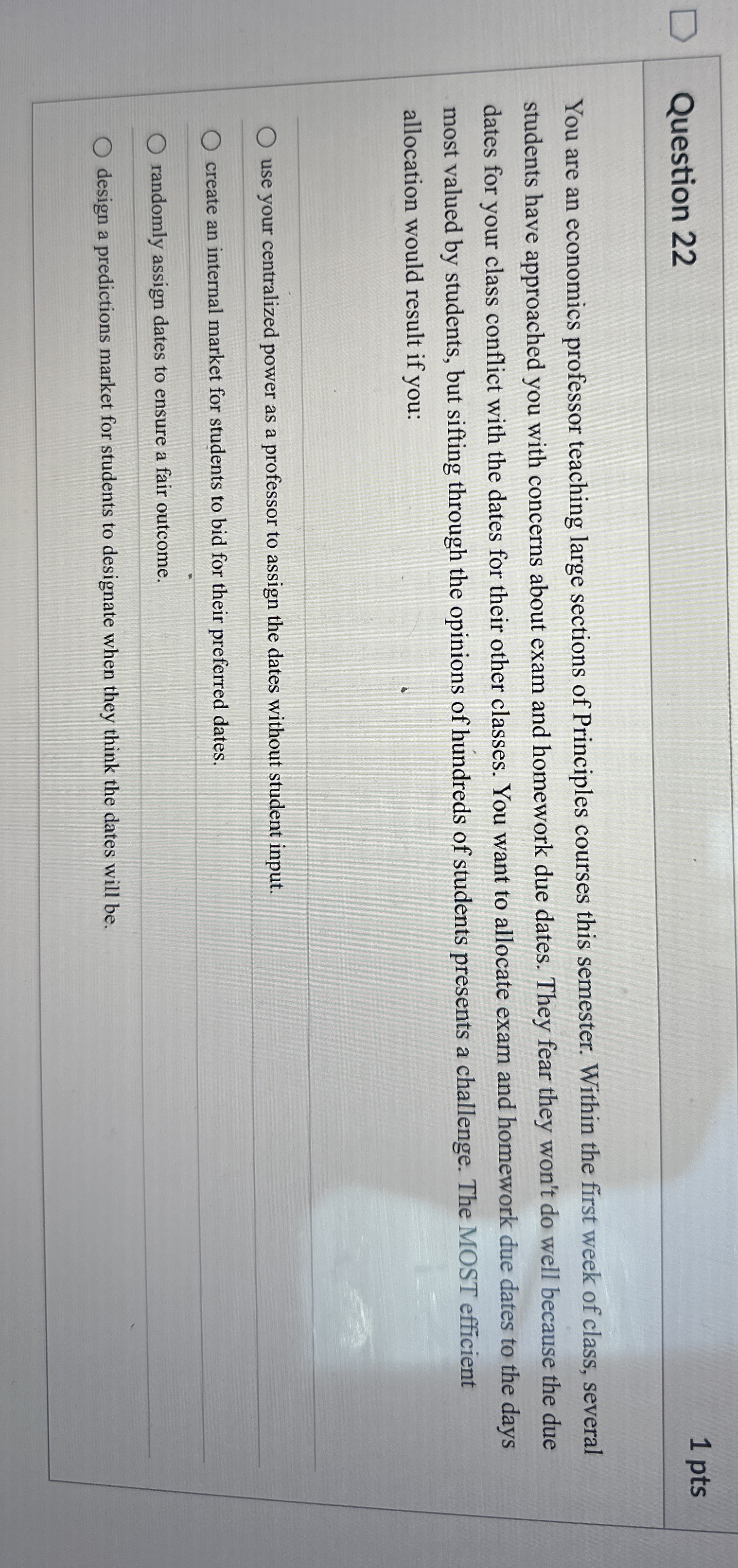 Solved Question 221 ﻿ptsYou are an economics professor | Chegg.com