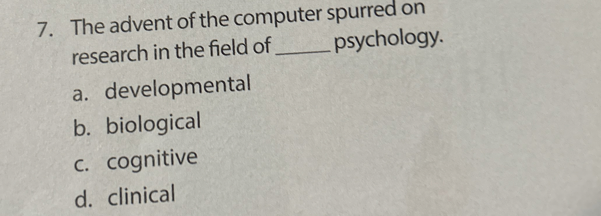 Solved The advent of the computer spurred onresearch in the | Chegg.com