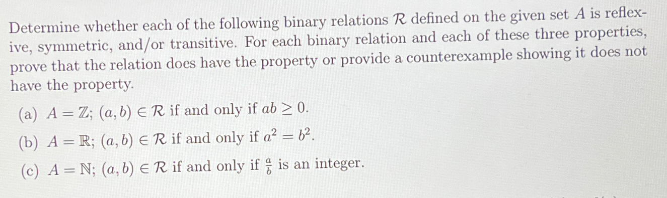 Solved Determine whether each of the following binary | Chegg.com
