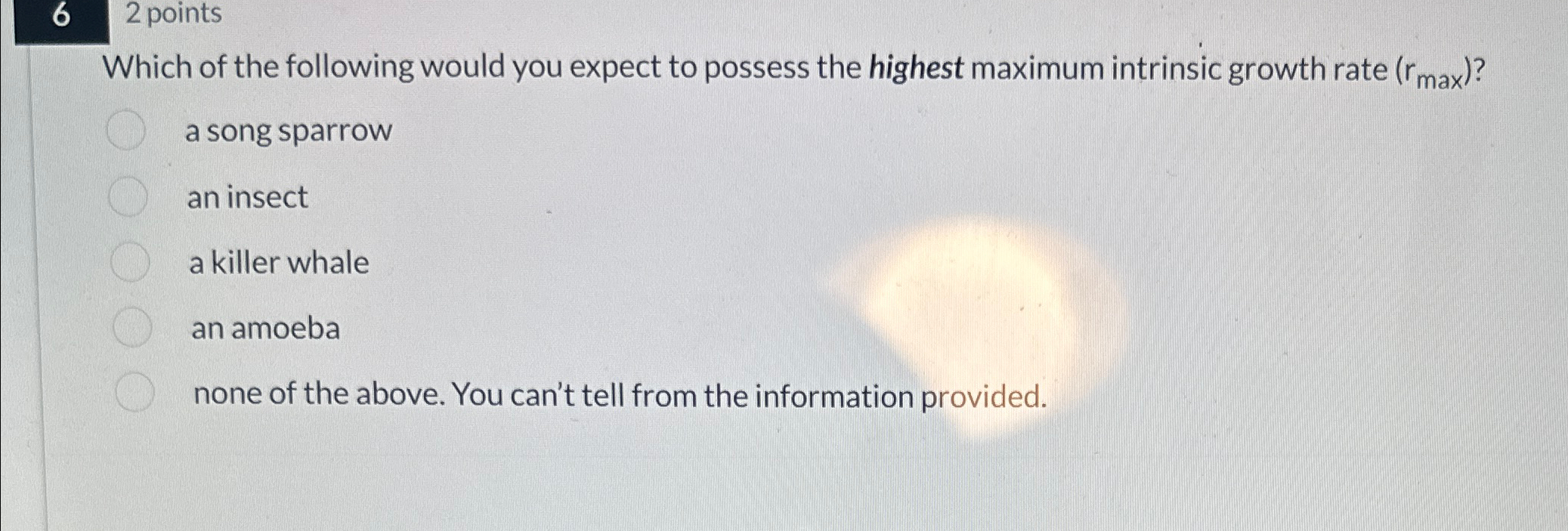Solved 62 ﻿pointsWhich of the following would you expect to | Chegg.com