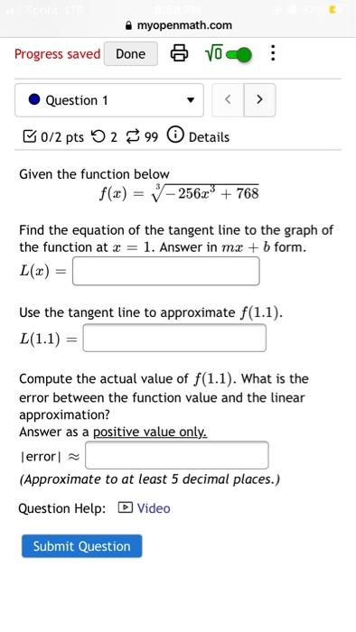 Solved myopenmath.com Progress saved Done 6 VO 。 : Question | Chegg.com