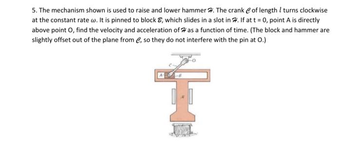Solved 5. The mechanism shown is used to raise and lower | Chegg.com