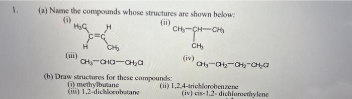 Solved (a) Name the compounds whose structures are shown | Chegg.com
