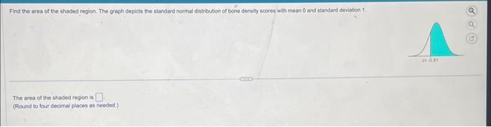 Solved Thn area of the shated region is (Found to four | Chegg.com