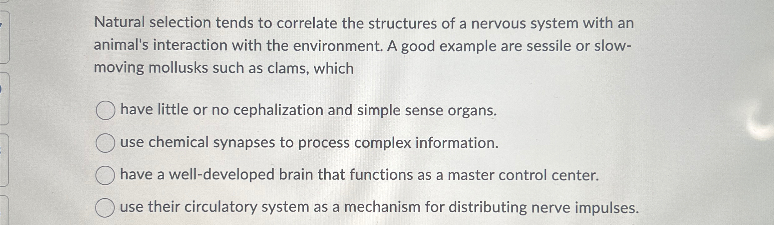 Solved Natural selection tends to correlate the structures | Chegg.com
