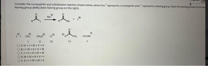Solved Consider the nucleophilic acyl substitution reaction | Chegg.com