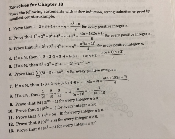 Solved Exercises for Chapter 10 Prove the following | Chegg.com