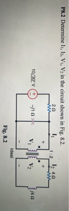 Solved P8.2 Determine I1, I2, V1, V2 in the circuit shown in | Chegg.com