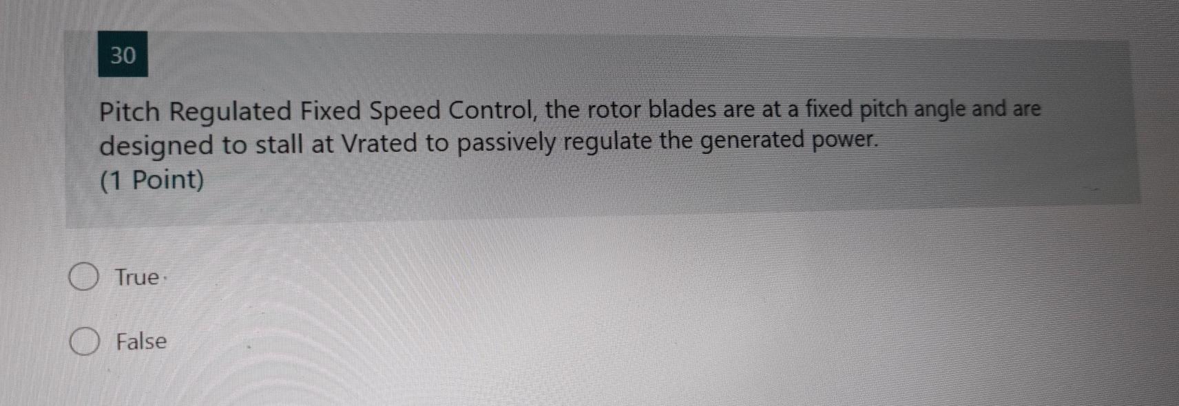 Solved 30 Pitch Regulated Fixed Speed Control, the rotor | Chegg.com