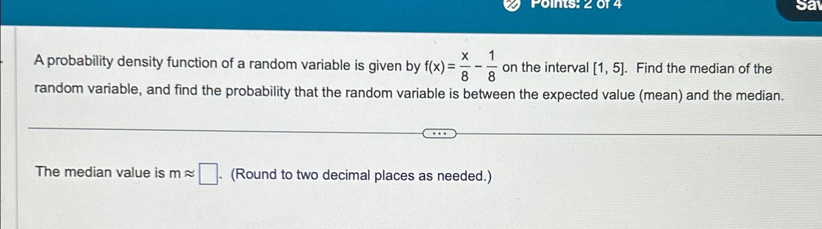 Solved A probability density function of a random variable | Chegg.com