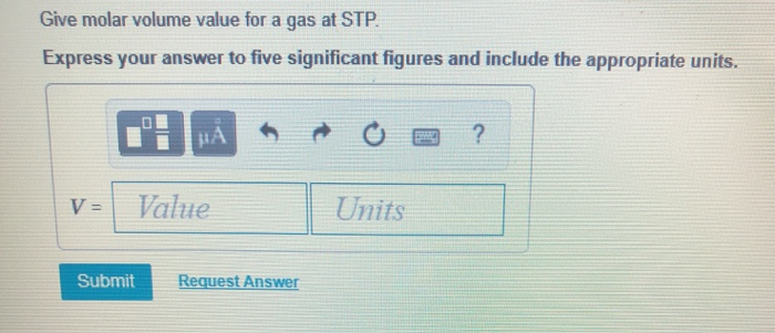 Solved Part A Define Molar Volume For A Gas At STP The Chegg solved-part-a-define-molar-volume-for-a-gas-at-stp-the-chegg