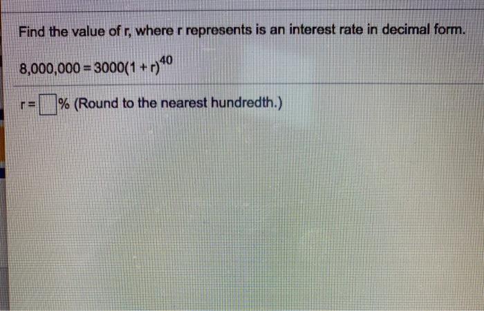 Solved Find the value of r, where r represents is an | Chegg.com