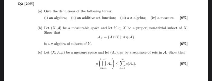 Solved (a) Give the definitions of the following terms: (i) | Chegg.com