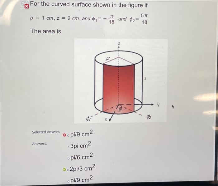 Solved For the curved surface shown in the figure if ρ=1 | Chegg.com