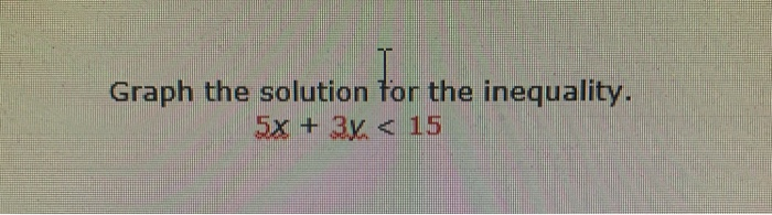 Solved Graph the solution for the inequality. 5x + 3y