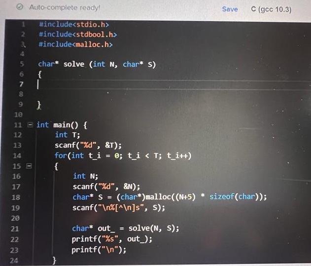Solved C(gcc10.3)Auto-complete ready! | Chegg.com