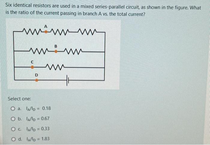 Solved Six identical resistors are used in a mixed | Chegg.com