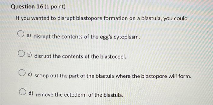 Solved Question 16 (1 point) If you wanted to disrupt | Chegg.com