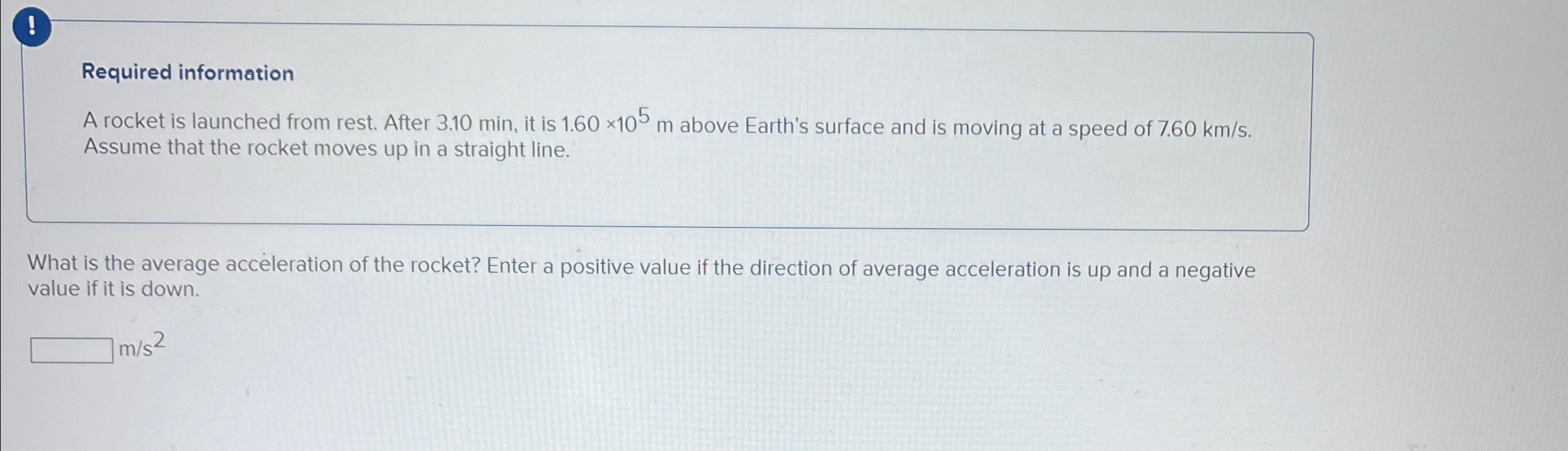 Solved !Required informationA rocket is launched from rest. | Chegg.com