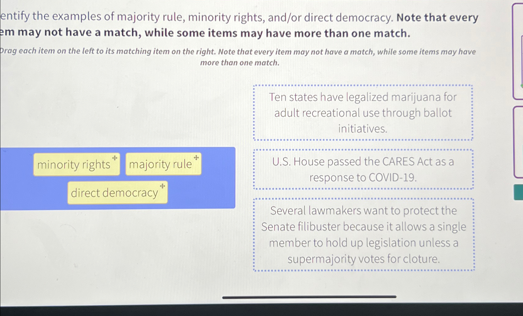 Solved entify the examples of majority rule, minority | Chegg.com