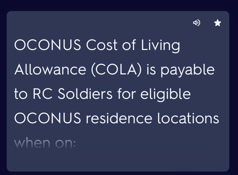 Solved 41OCONUS Cost of Living Allowance (COLA) ﻿is payable | Chegg.com