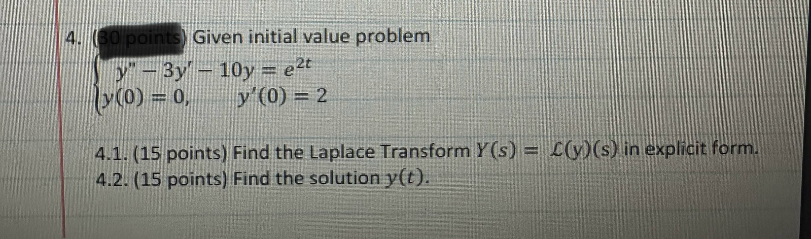 Solved ( 30 ﻿points) ﻿Given initial value | Chegg.com