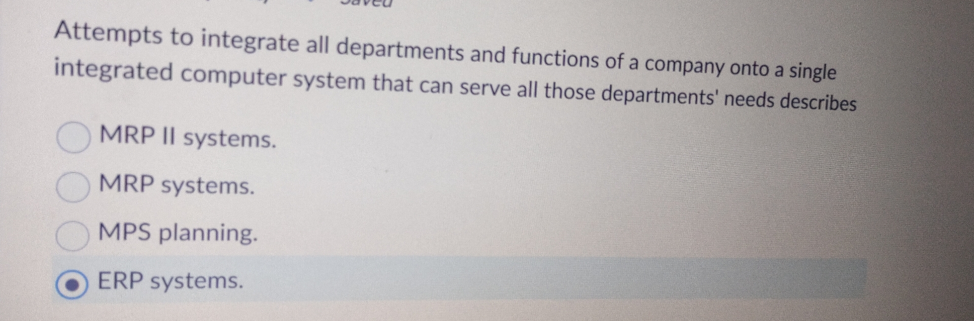 Solved Attempts to integrate all departments and functions | Chegg.com