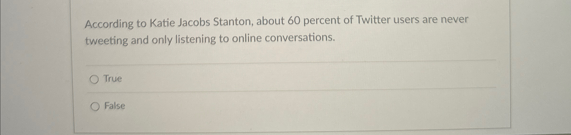 Solved According to Katie Jacobs Stanton, about 60 ﻿percent | Chegg.com