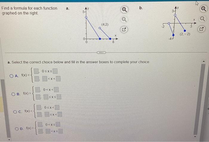 Solved Find a formula for each function a. b. graphed on the | Chegg.com
