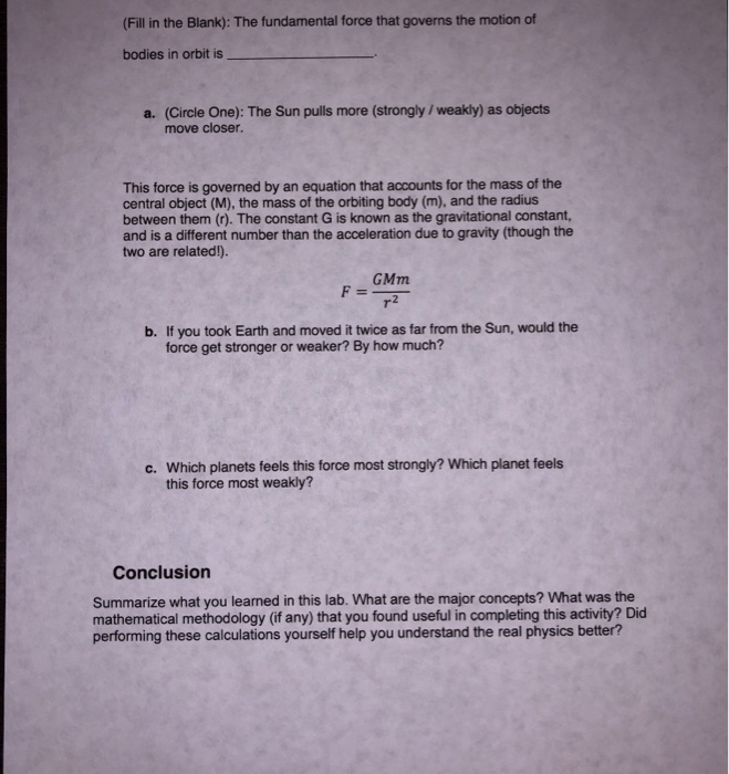 Solved (Fill in the Blank): The fundamental force that | Chegg.com