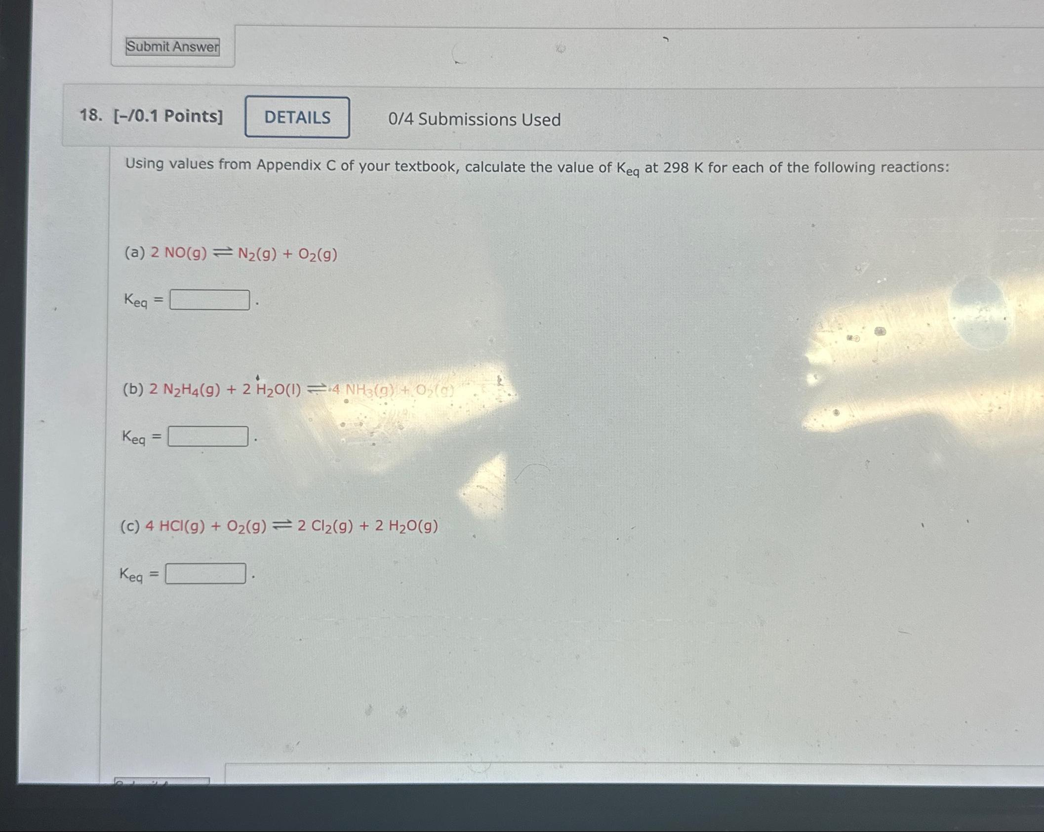 Points]0/4 ﻿Submissions UsedUsing values from | Chegg.com
