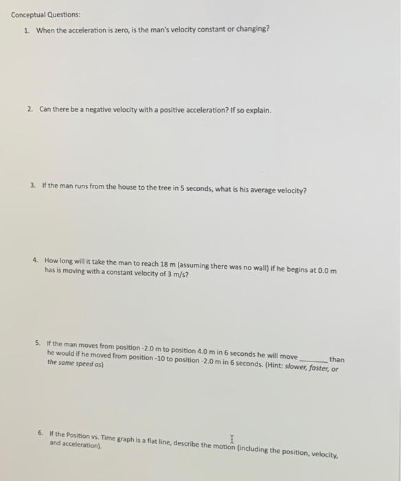Solved Conceptual Questions 1 When The Acceleration Is
