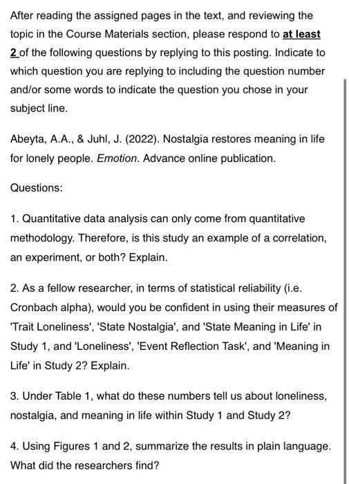 Solved After reading the assigned pages in the text, and | Chegg.com