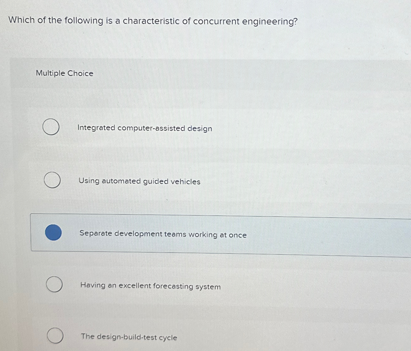 Solved Which of the following is a characteristic of | Chegg.com