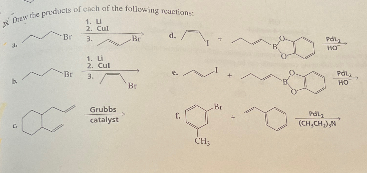 Solved Draw the products of each of the following | Chegg.com