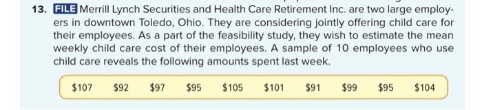 Solved 13. FILE Merrill Lynch Securities and Health Care | Chegg.com