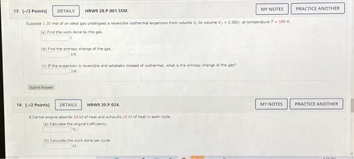 Solved Suppose 3.10 mel at an ideal gas undergoes a tevers | Chegg.com