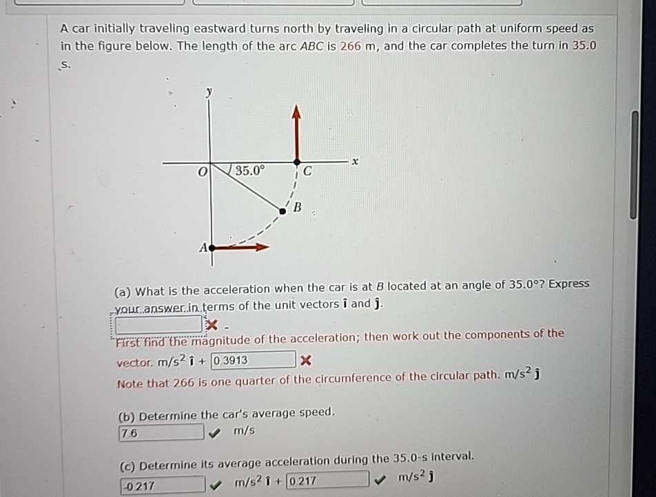 Solved A car initially traveling eastward turns north by | Chegg.com