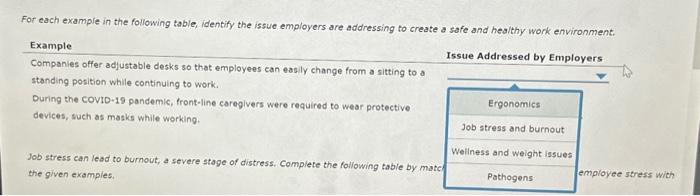 Solved For each example in the following table, identify the | Chegg.com