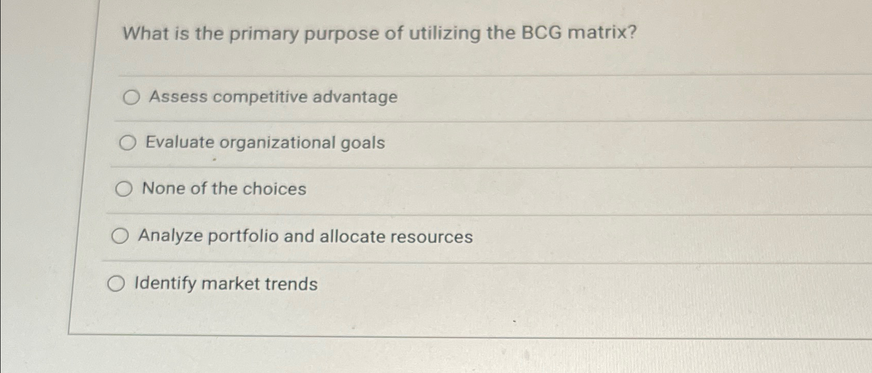 Solved What is the primary purpose of utilizing the BCG | Chegg.com