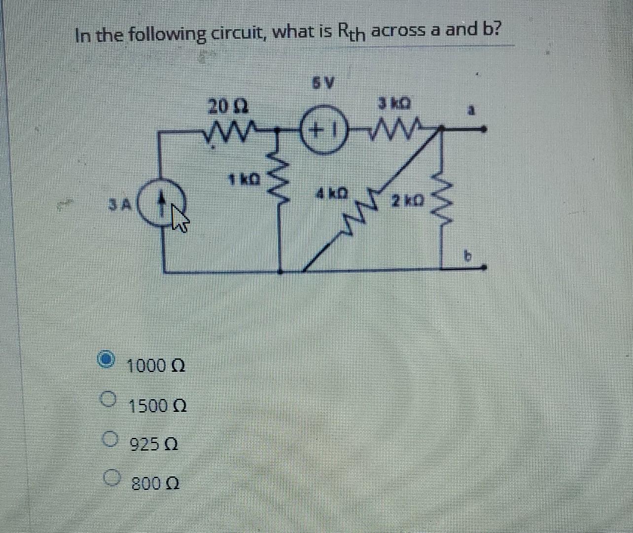 Solved In the following circuit, what is Rth across a and b | Chegg.com