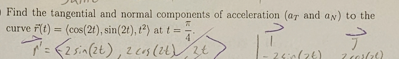Solved Find the tangential and normal components of | Chegg.com