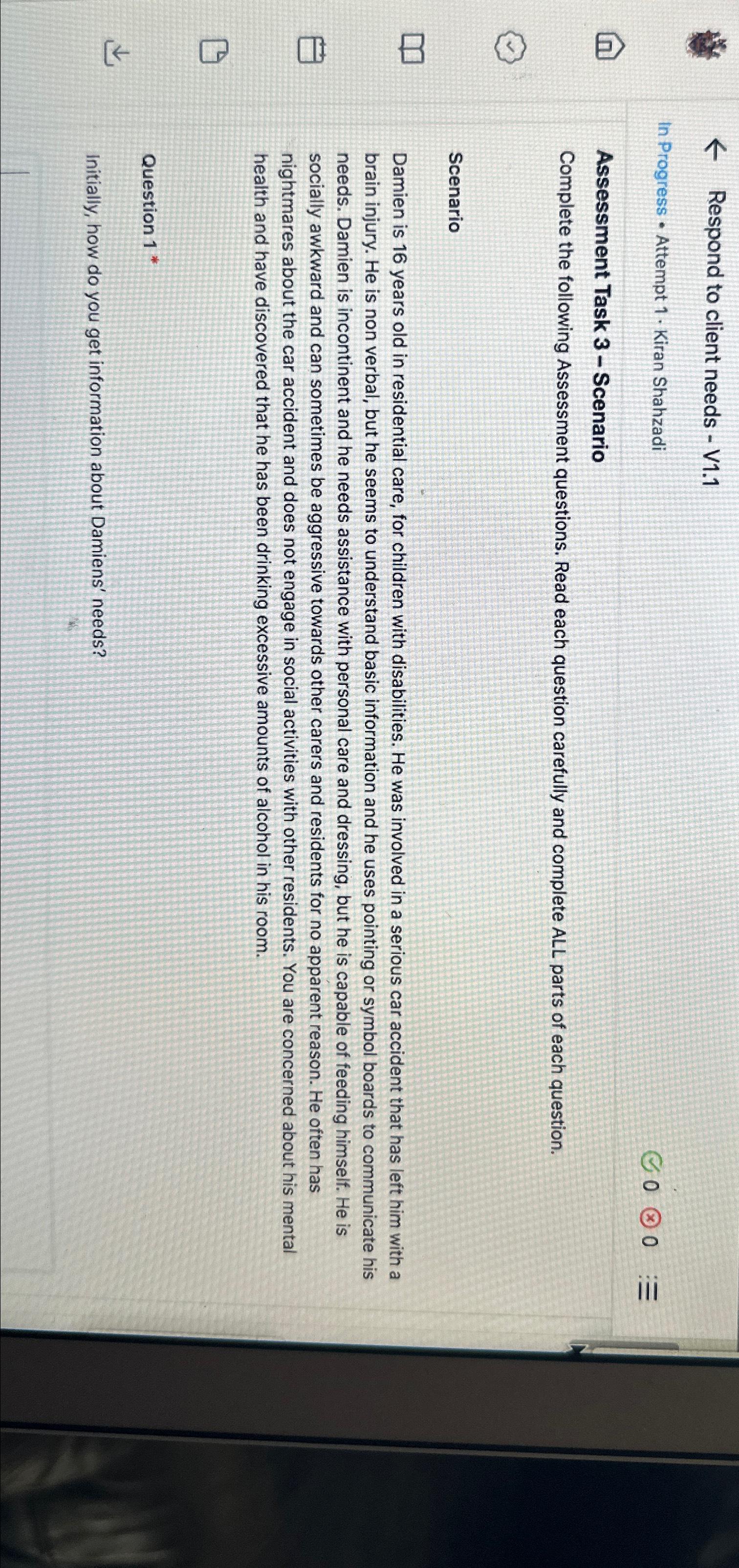 Solved larr Respond to client needs - ﻿V1.1In Progress * | Chegg.com