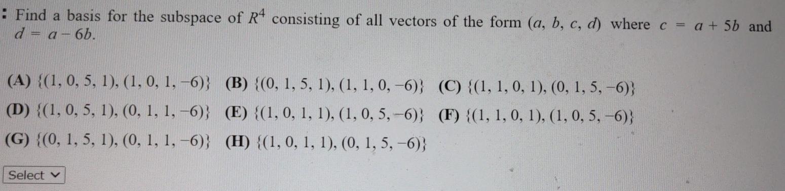 Solved : Find a basis for the subspace of R4 consisting of | Chegg.com