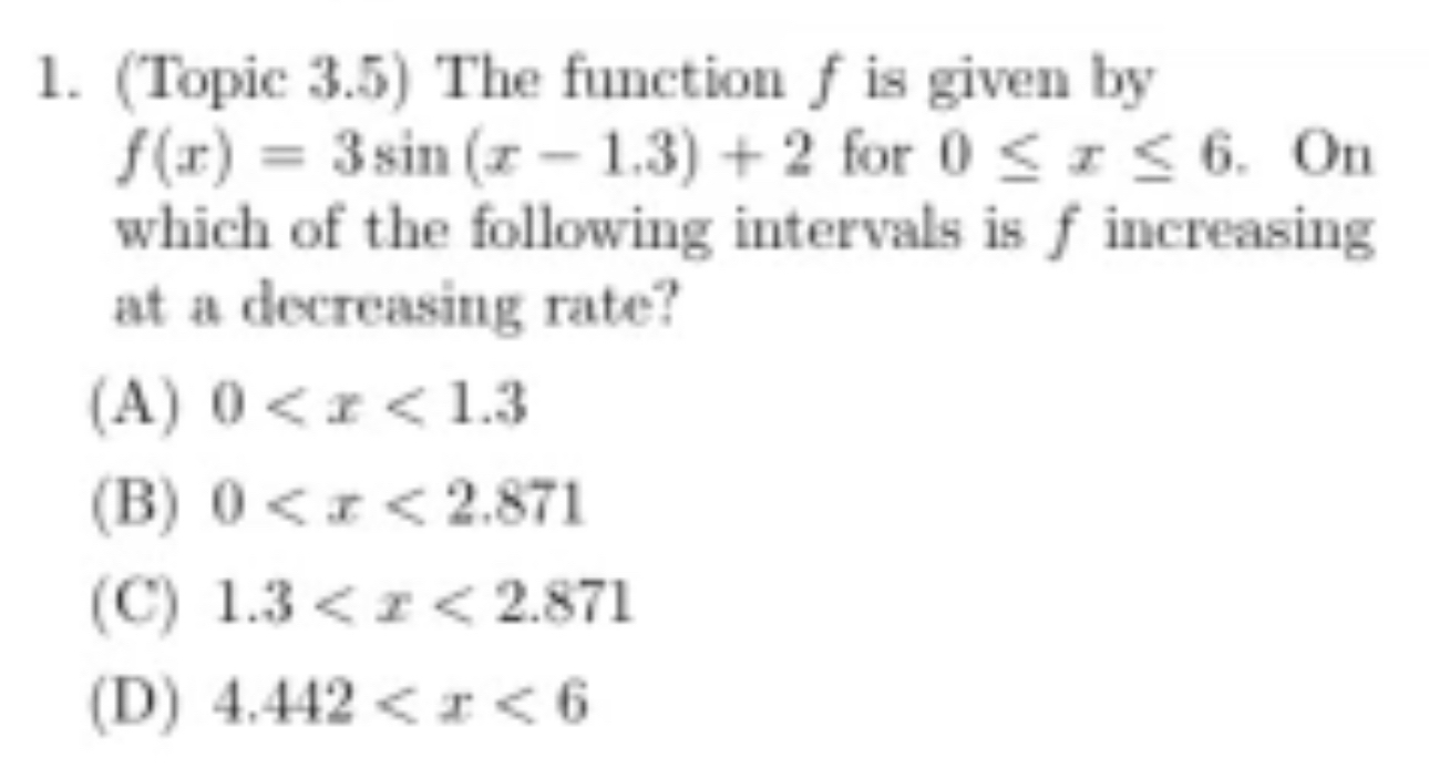 Solved (Topic 3.5) ﻿The function f ﻿is given by | Chegg.com