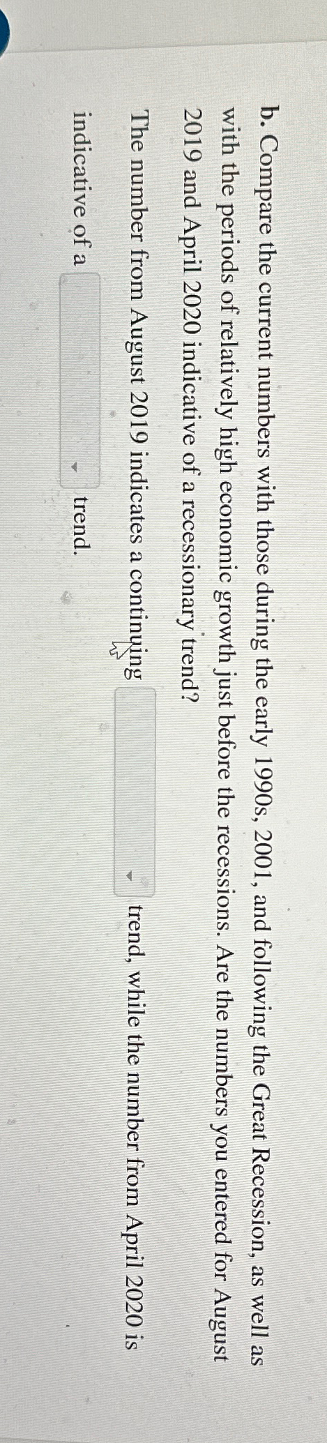 Solved b. ﻿Compare the current numbers with those during the | Chegg.com