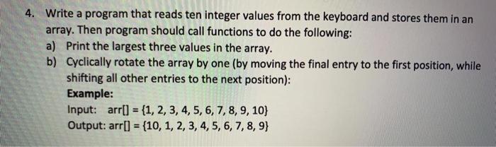Solved 4. Write a program that reads ten integer values from | Chegg.com