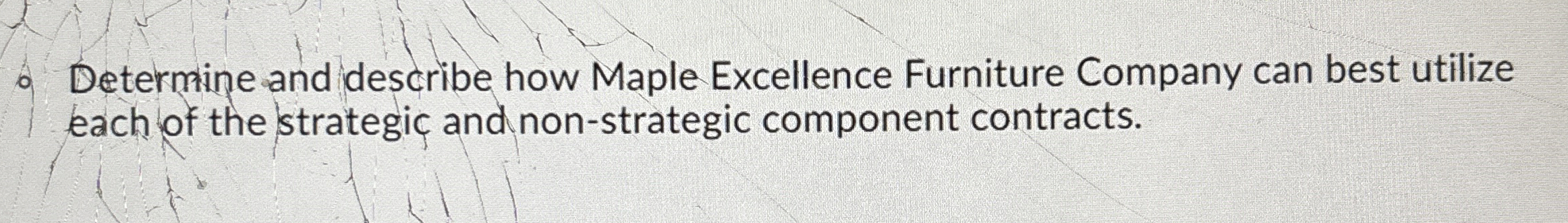 Solved Determine and describe how Maple Excellence Furniture | Chegg.com