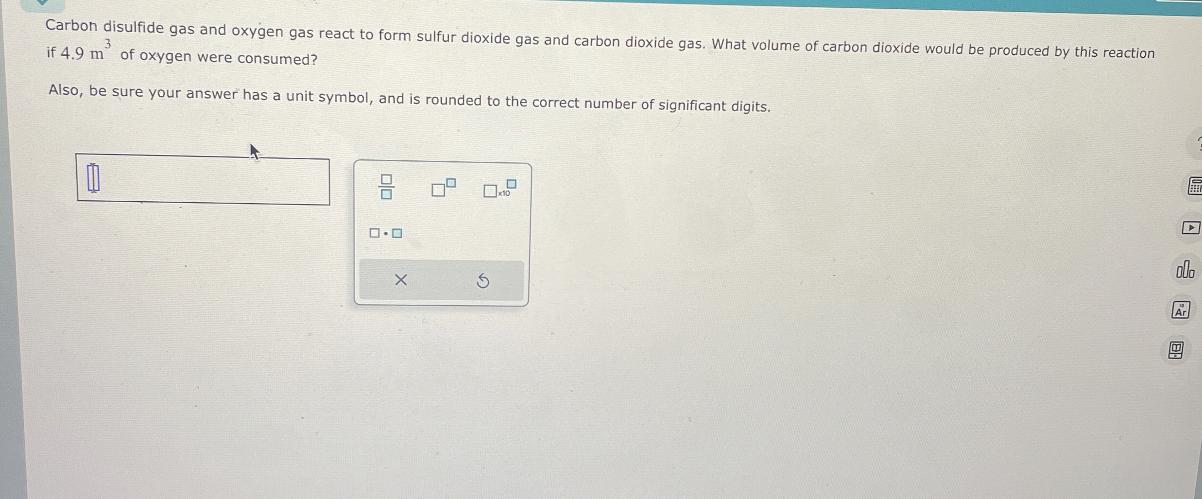 Solved Carbon disulfide gas and oxygen gas react to form | Chegg.com